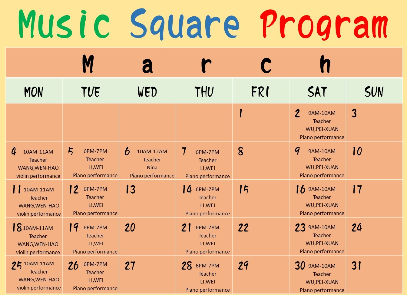 Music Square Program,March 2024 – Taichung Armed Forces General Hospital